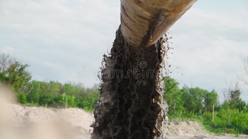 Wastewater from Large Rust Pipe Merge into Environment Forest. Sewage ...