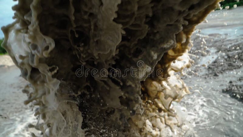 Wastewater from Large Rust Pipe Merge into Environment Forest. Sewage ...