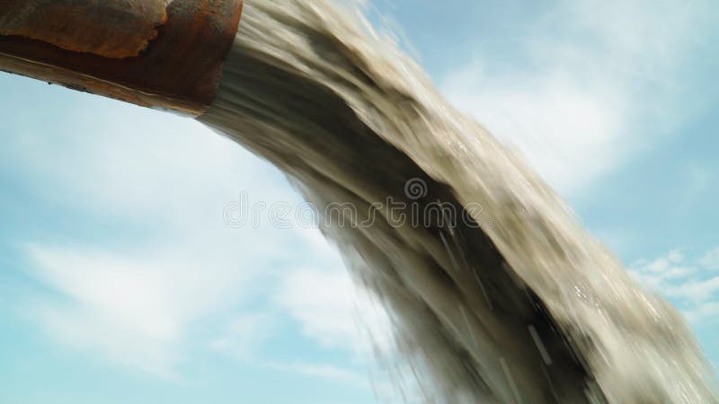 Wastewater from Large Rust Pipe Merge into Environment on the ...