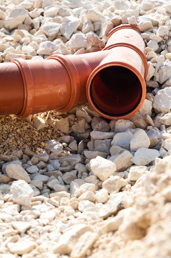 Wastewater System at a Construction Site of a Detached House in Germany ...