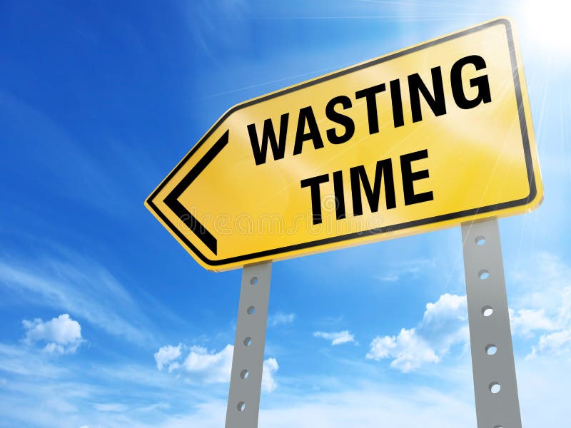 Wasting Time Concept: Clocks in Trash Bin. Stock Illustration ...