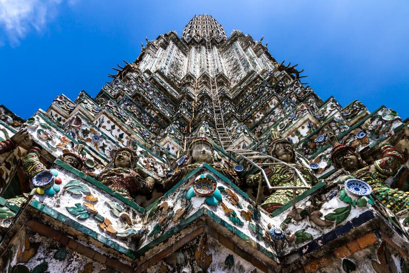 Wat Arun - Closeup stock image. Image of ancient, arun - 24516249