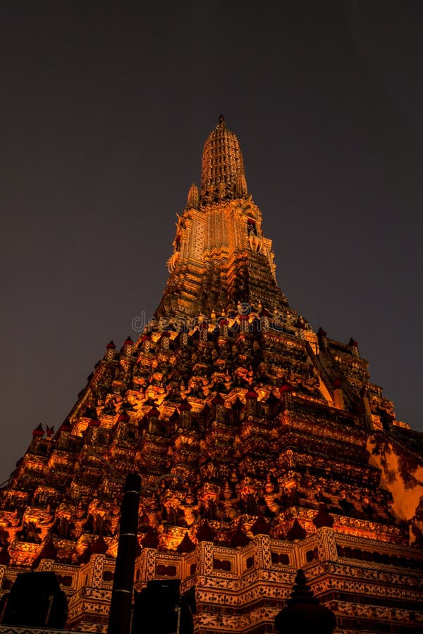 Wat Arun night view Temple stock photo. Image of chao - 55087464
