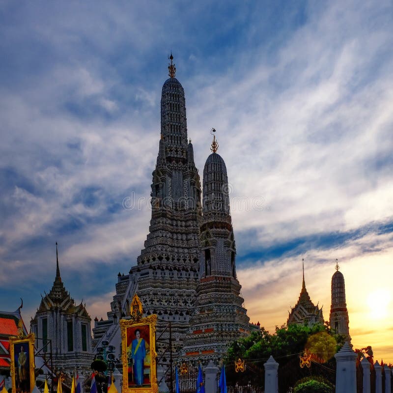 Wat Arun Temple in Bangkok. the Temple is a Tall, White, and ...