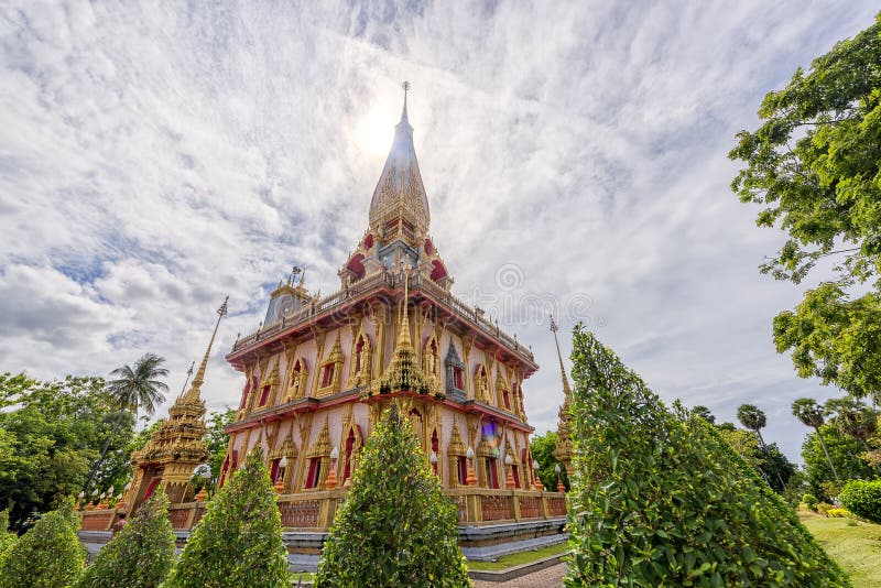 WAT CHA LONG TEMPLE at Phuket, Thailand Stock Photo - Image of prayer ...