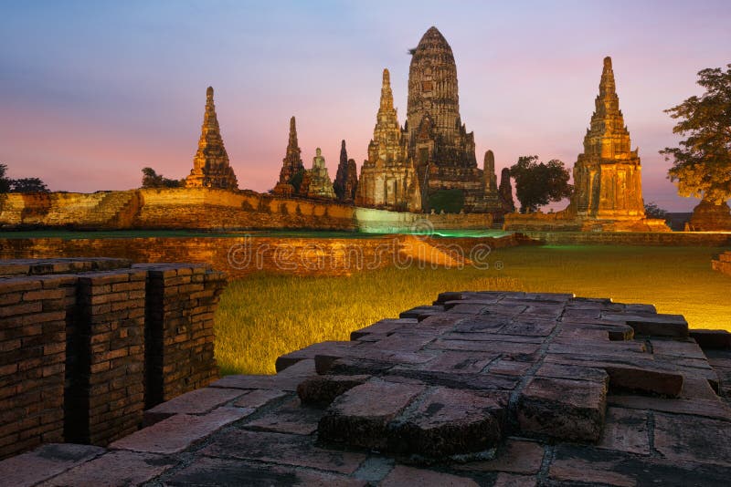 Wat Chai Watthanaram in Ayutthaya, Thailand Stock Image - Image of ...