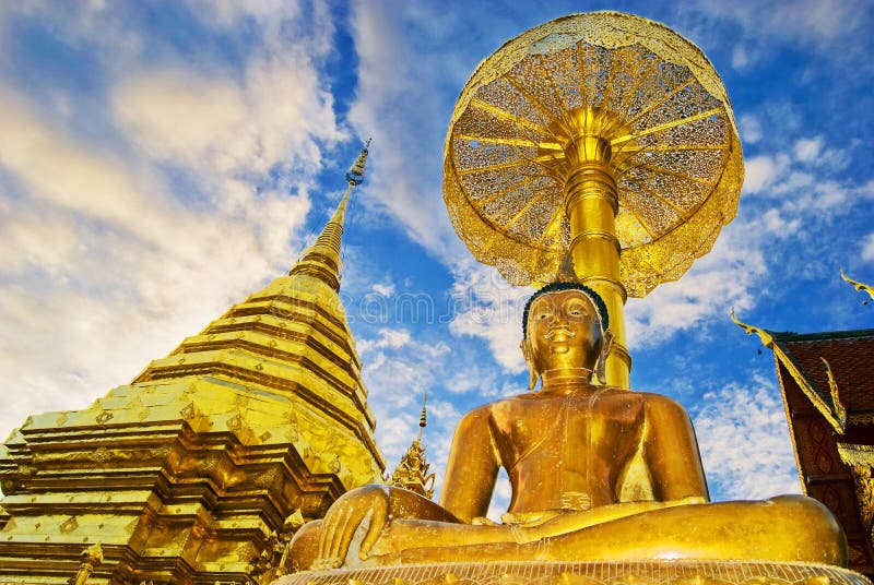Wat Doi Suthep in Chiangmai Stock Image - Image of calm, cloud: 19605645
