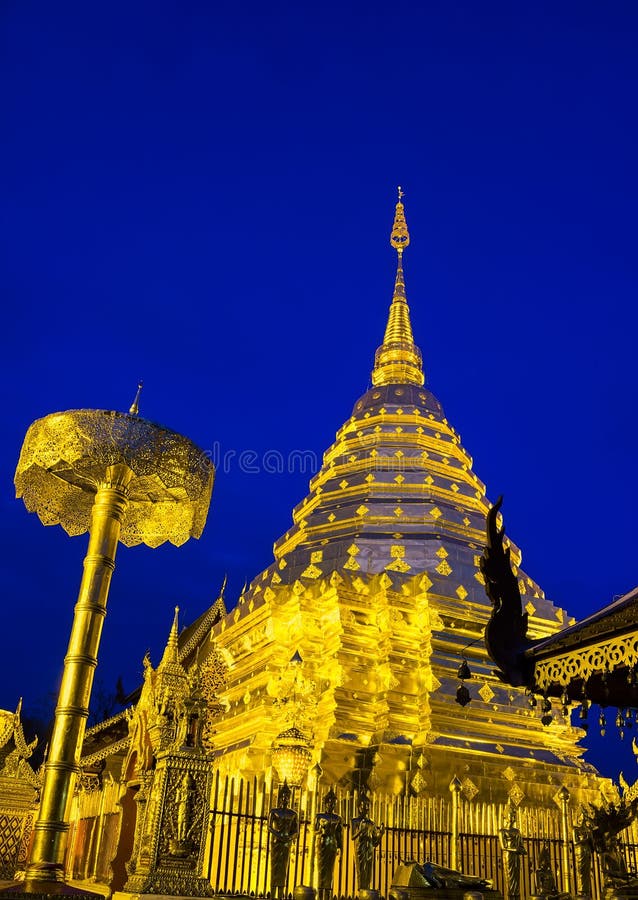 Wat Doi Suthep during Twilight Time Stock Image - Image of outdoor ...