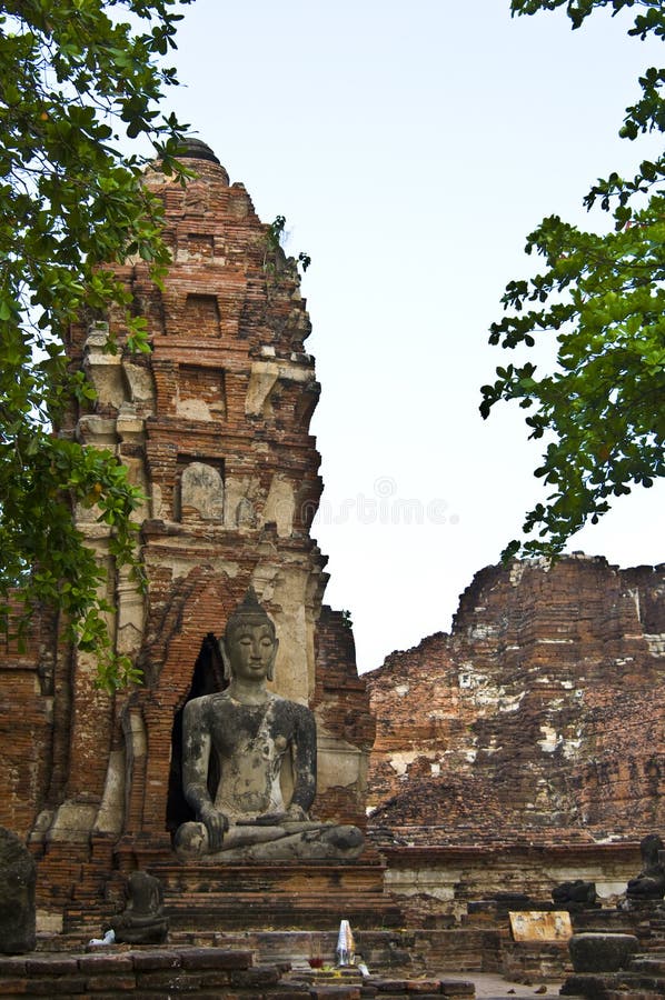 Wat Mahathat stock image. Image of brick, clouds, prayer - 18894909