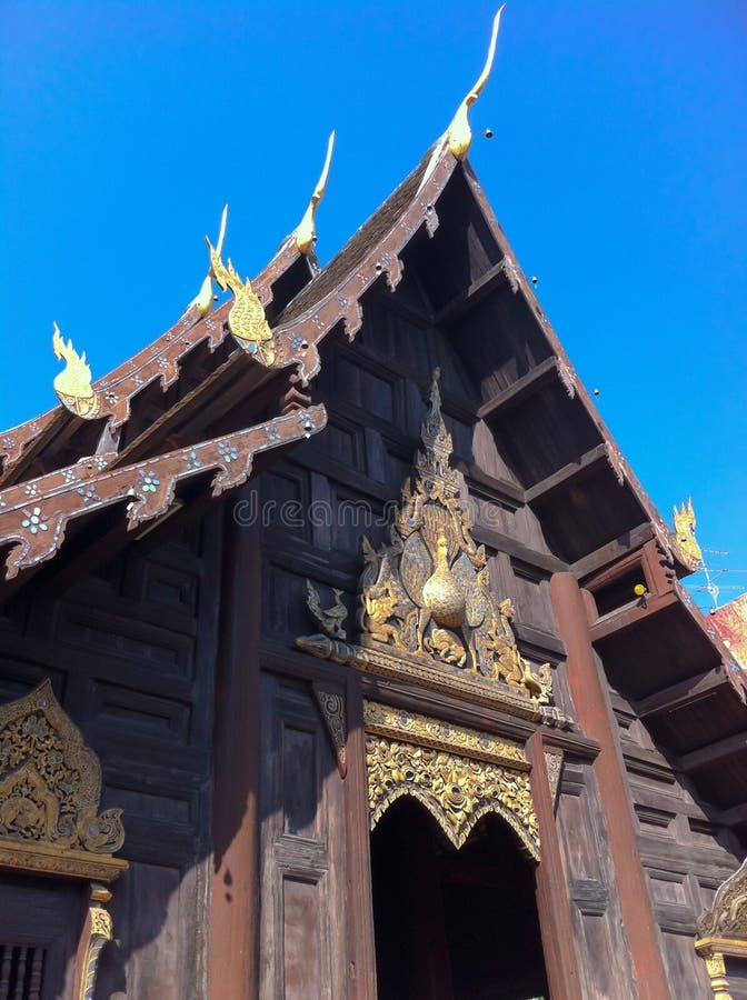 Wat-pan-tao Temple stock photo. Image of gold, thai, tile - 31617544