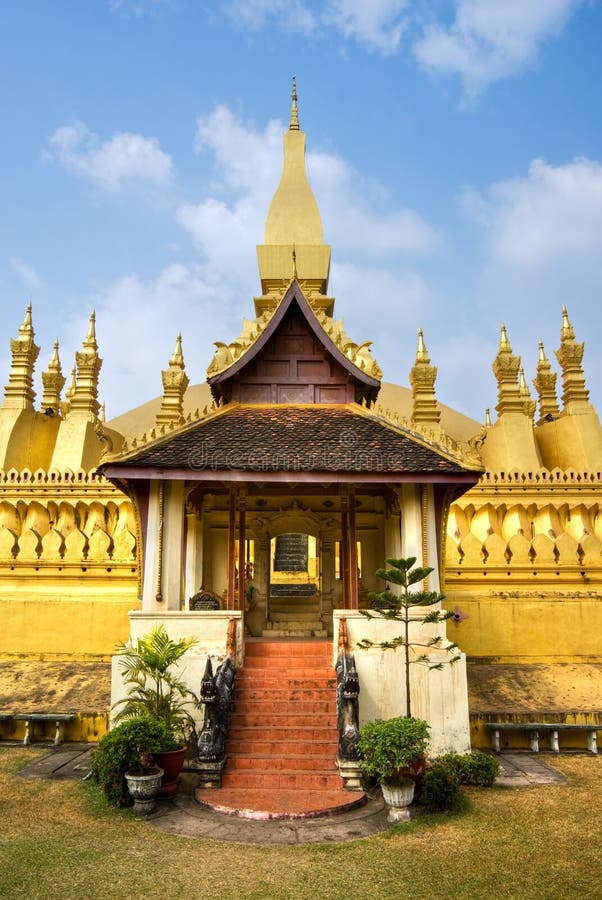 Wat Pha that Luang, Laos. stock photo. Image of color - 6740202