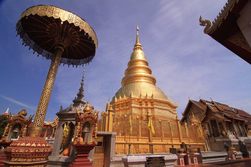 Wat Phra that Hariphunchai ,Lamphun Thailand Stock Image - Image of ...