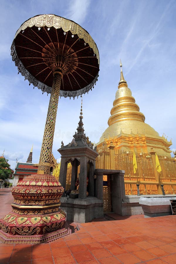Wat Phra that Hariphunchai , Thailand Stock Image - Image of lamphum ...