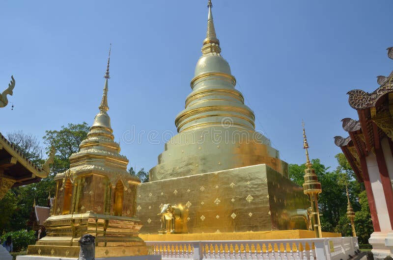 Wat Phra Sing Temple Chiang Mai Stock Photo - Image of center, holy ...