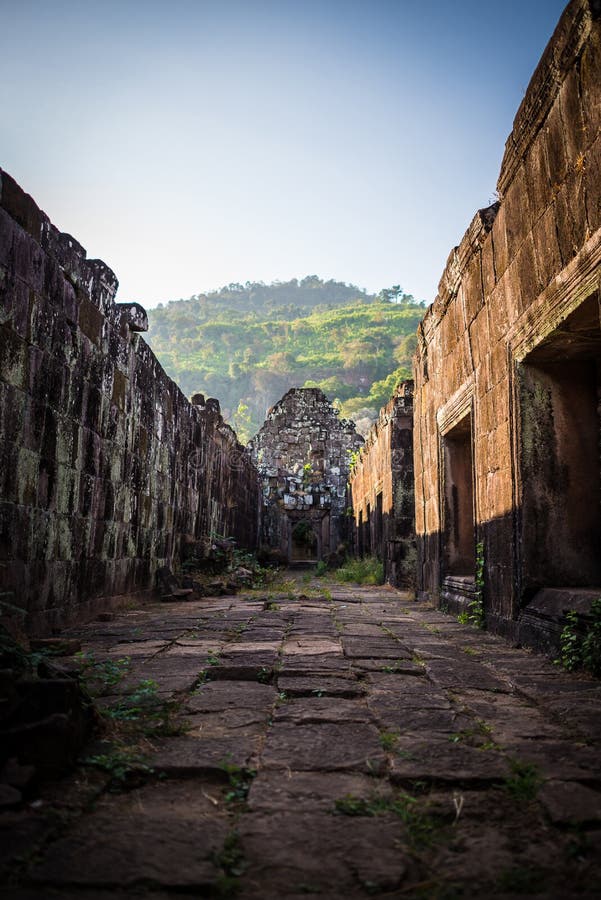 Wat Phu Castle At Champasak Southern Of Laos, UNESCO World. Stock Photo ...