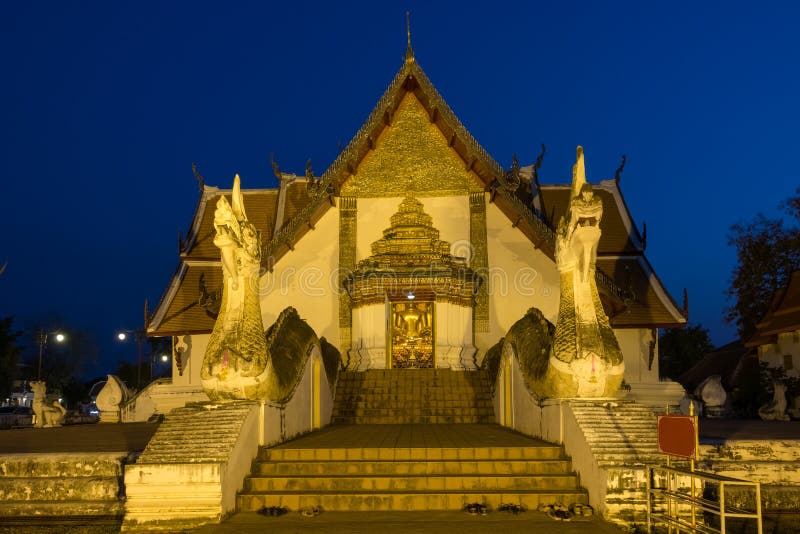 Wat Phumin Temple at Night stock image. Image of destination - 86946765