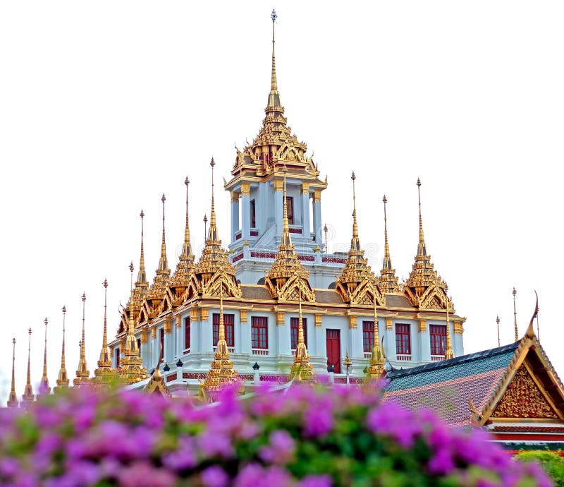 Wat Ratchanadda Metallic Castle on Blue Sky Landmark of Bangkok ...