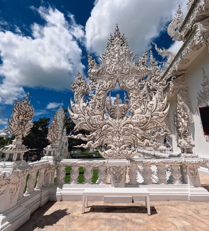 Wat Rong Khun Close Up of White Buddha Statue Stock Image - Image of ...