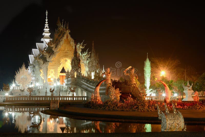 White Temple [Wat Rong Khun] At Night Stock Photo - Image of mazing ...