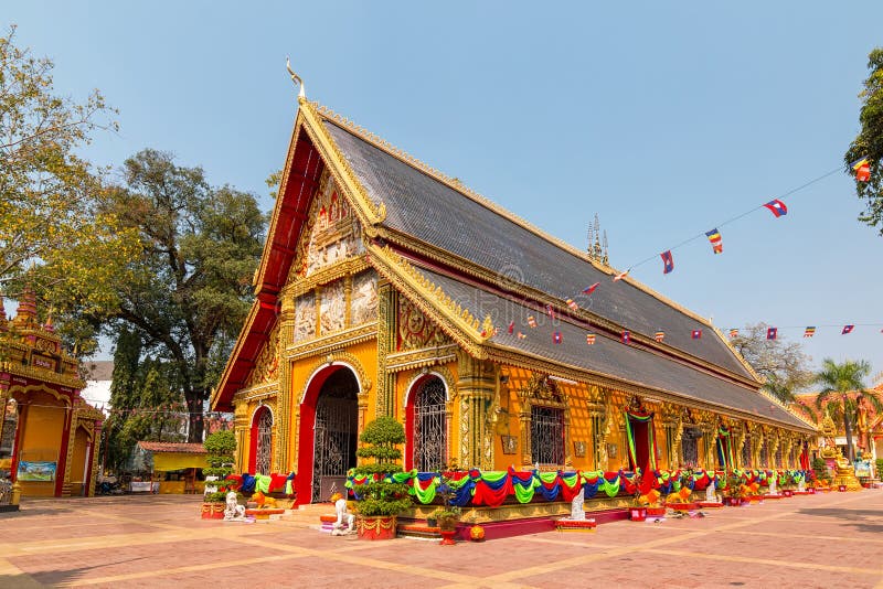 Wat Si Muang, Buddhist Temple in Vientiane. Stock Image - Image of ...