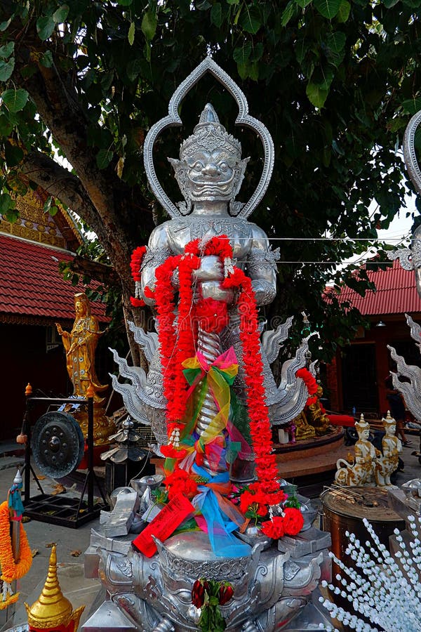 Silver Guardian at Wat Sri Suphan or the Silver Temple, Chiang Mai ...