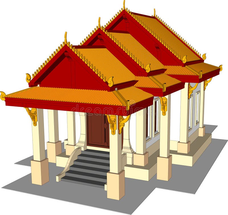 Wat Thai Temple. stock illustration. Illustration of landmarks - 42347280