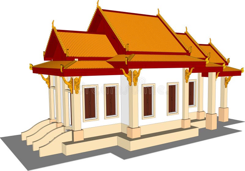 Wat Thai Temple. stock illustration. Illustration of landmarks - 42347280