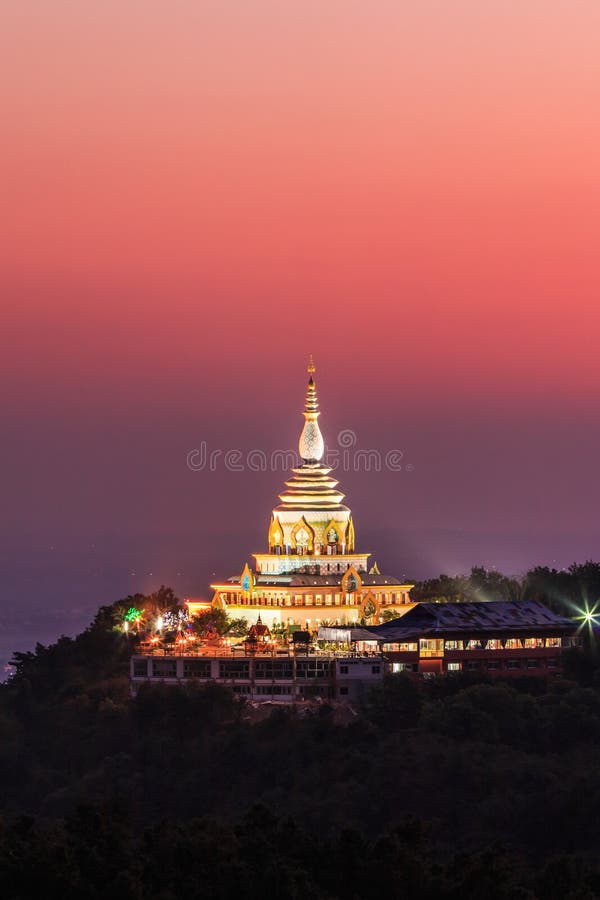 Wat Thaton in the Sunset, Thailand Stock Photo - Image of chiang, light ...