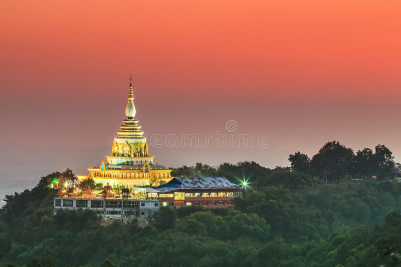 Wat Thaton in the Sunset, Thailand Stock Image - Image of landmark ...