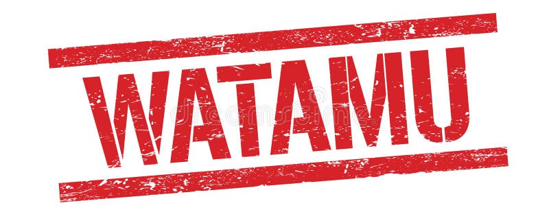 WATAMU Text on Red Vintage Lines Stamp Stock Illustration ...