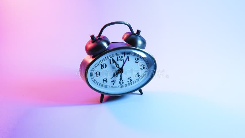 Watch. Alarm Clock. Red and Blue Illumination, Cyberpunk. Stock Image ...