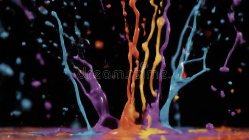 Vibrant Paint Splashes Create Dynamic Patterns in Colorful Display ...