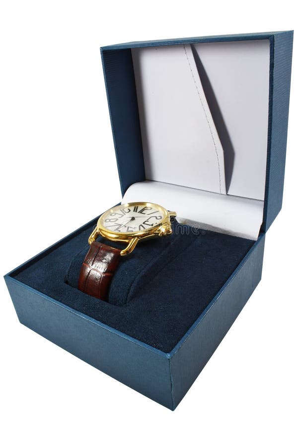 Watch in box stock image. Image of gold, hand, golden - 10208471