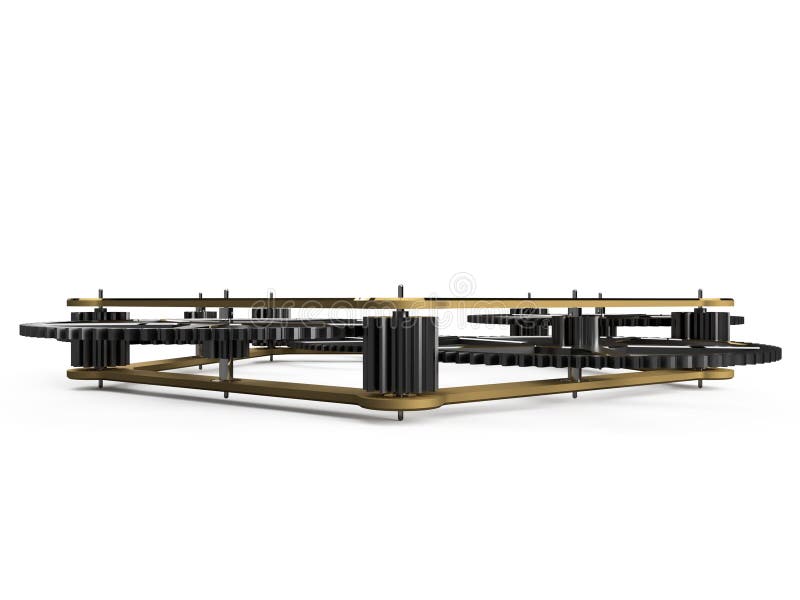 Watch Bridge with Gear Train Stock Illustration - Illustration of bolt ...