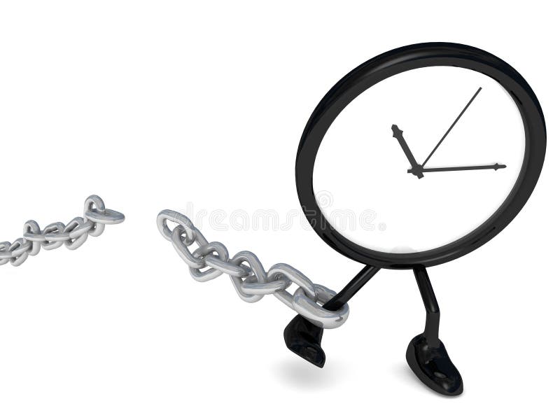 Watch with a broken chain stock illustration. Illustration of stopwatch ...
