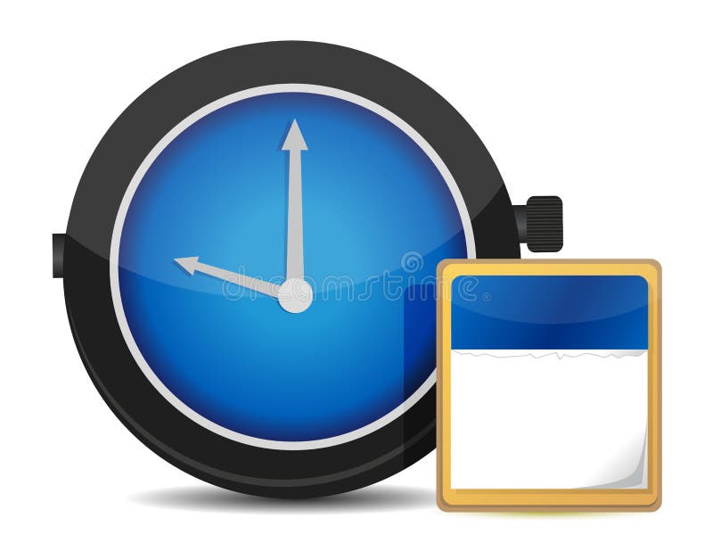 Watch and calendar stock illustration. Illustration of event - 27770669
