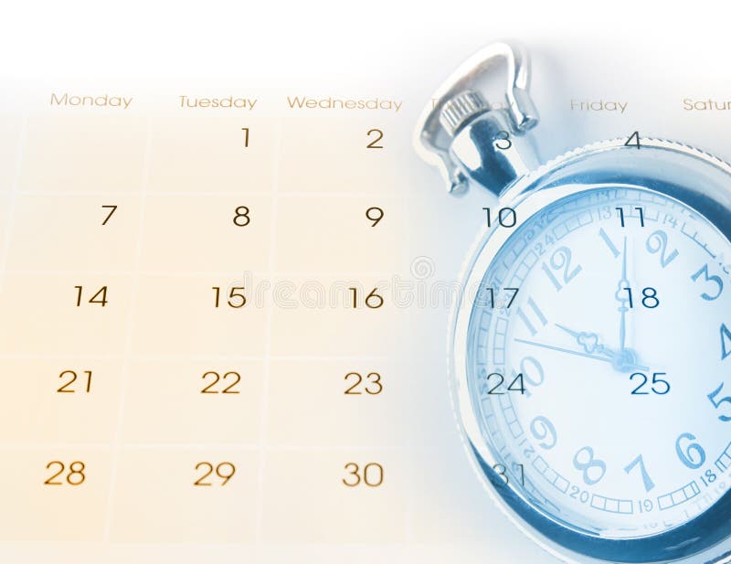 Watch and calendar stock image. Image of idea, business - 161895537