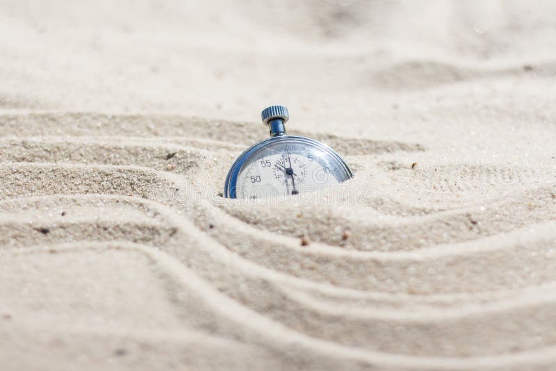Watch on a Chain in the Sand. Stock Photo - Image of hand, face: 227361752