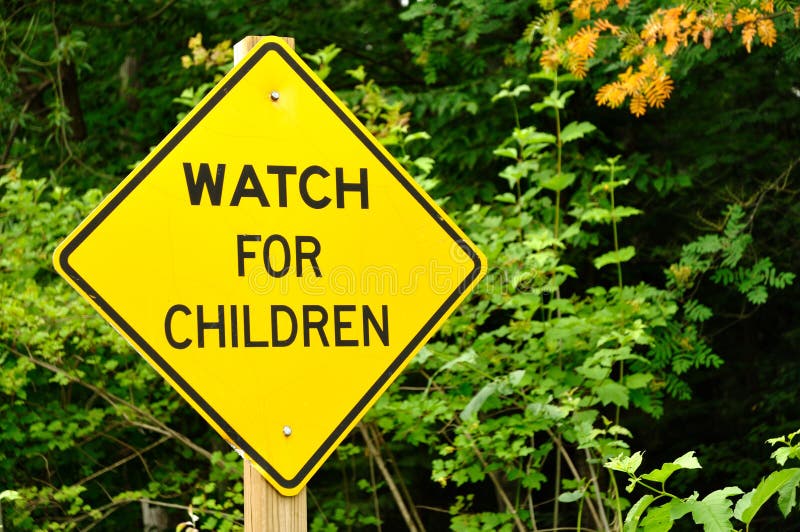 Watch for Children Sign stock photo. Image of road, child - 32030888