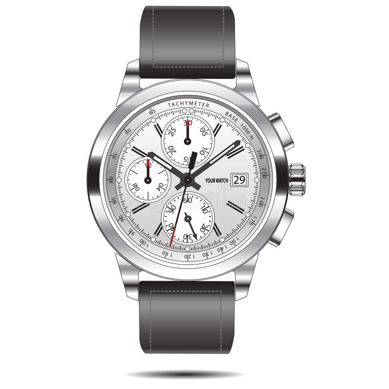 Watch Chronograph Stainless Steel Vector. Stock Vector - Illustration ...