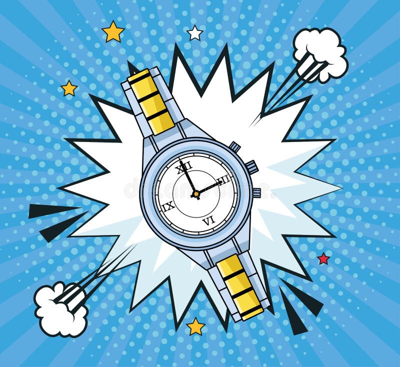 Watch Clock Accessory Pop Art Style Stock Vector - Illustration of ...