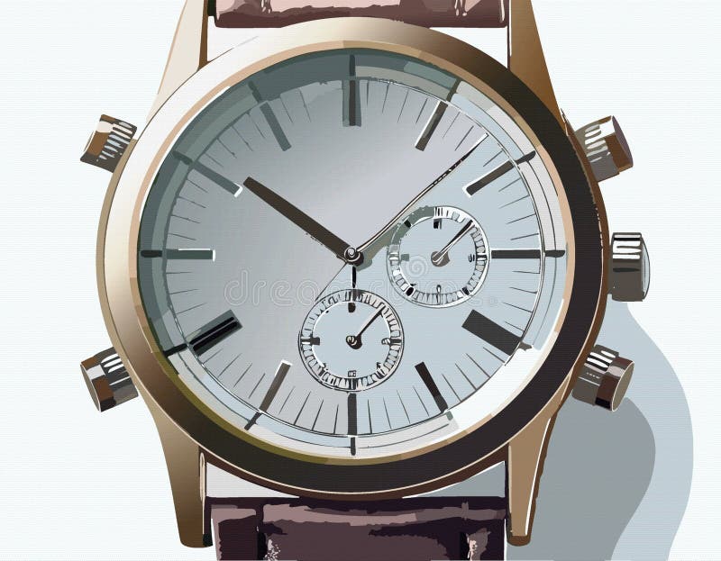 Watch Clock Chronograph Luxury for Men Isolated Background Vector ...