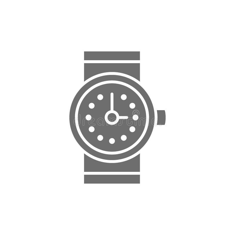 Watch, Clock Grey Icon. Isolated on White Background Stock Vector ...
