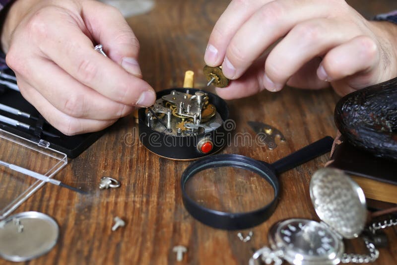 Watch clock repair stock image. Image of jewelry, broken - 81299915