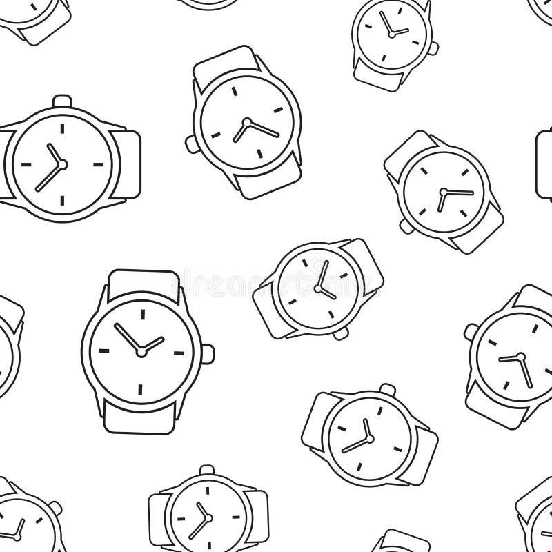 Clock Seamless Pattern Background. Business Flat Vector Illustration ...