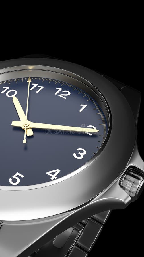 Watch Close Up Isolated on White Background. 3D Illustration Stock ...