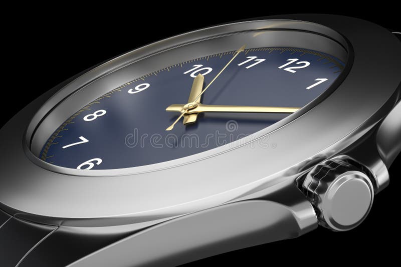 Watch Close Up Isolated on White Background. 3D Illustration Stock ...