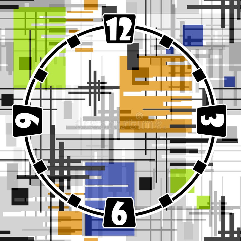 Watch with Dial Abstract Clock Numbers Stock Illustration ...