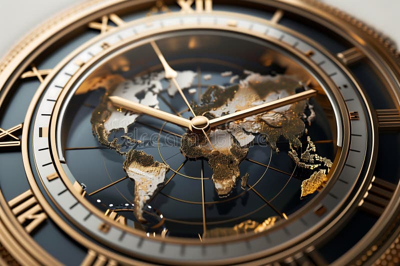 Watch Dial with Continents instead of Numbers. Global Synchronization ...