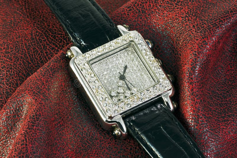 Watch with diamonds stock image. Image of crystal, time - 12090155
